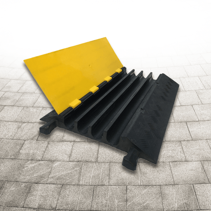 Heeve Heavy-Duty 4-Channel Rubber Cable Protector with Optional Bend ...