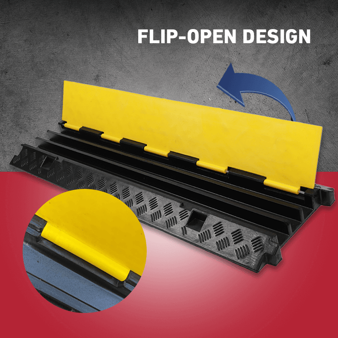 Heeve Heavy-Duty 3-Channel Rubber Cable Protector Ramp – Ramp Champ