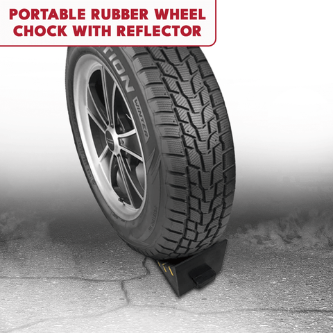 Heeve Portable Rubber Wheel Chock with Reflector – Ramp Champ