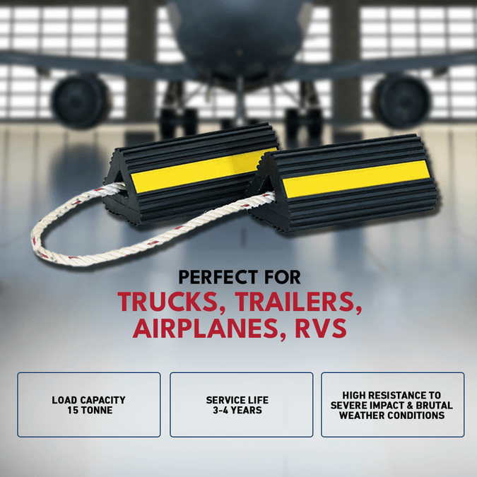 Heeve Heavy-Duty Aircraft Rubber Wheel Chock - Pair – Ramp Champ
