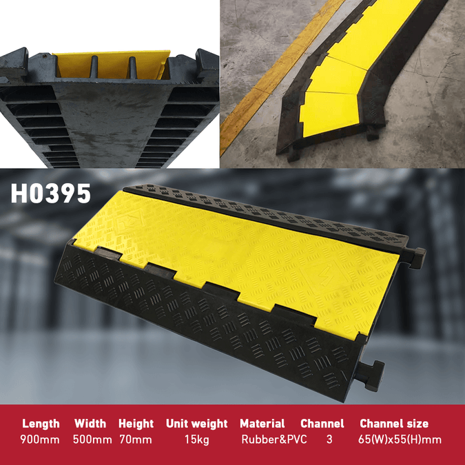 Heeve Heavy-Duty 3-Channel Rubber Cable Protector Ramp – Ramp Champ