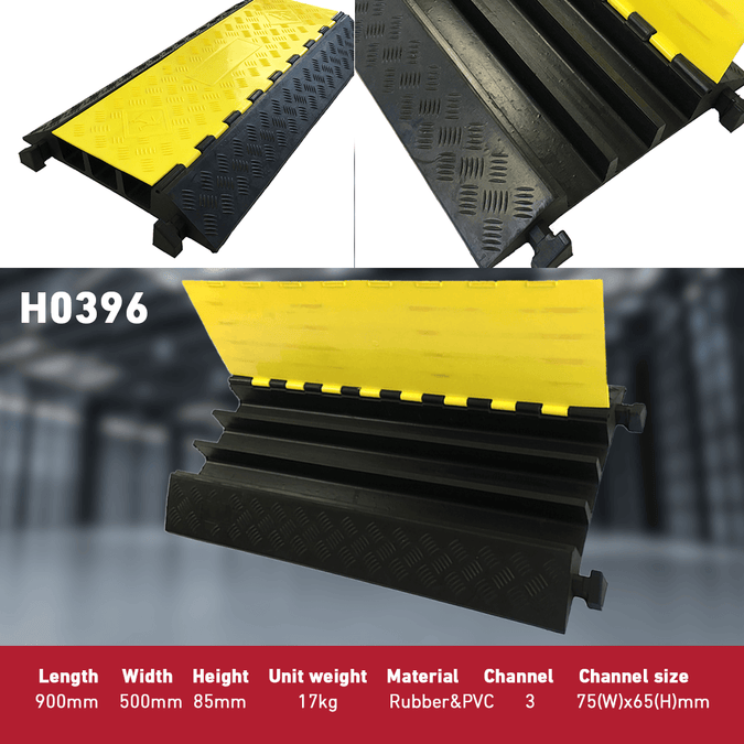 Heeve Heavy-Duty 3-Channel Rubber Cable Protector Ramp – Ramp Champ