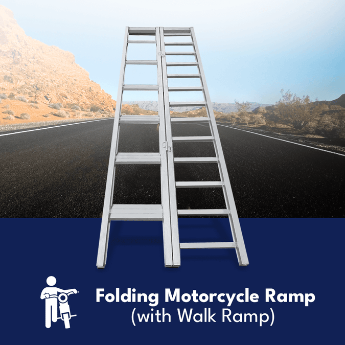 Heeve Folding Motorcycle Ramp with Walk Ramp – Ramp Champ