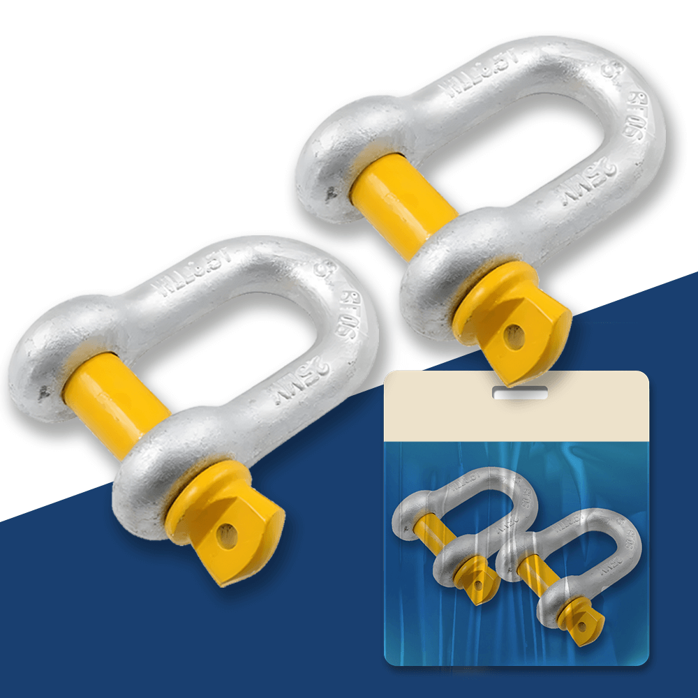 MC Steel Lifting D-Shackle with Yellow Pins - Blister Pack – Ramp Champ