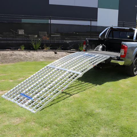 Heeve 3m Aluminium Curved Folding Heavy-Duty 3-Pc Loading Ramp Bundle ...