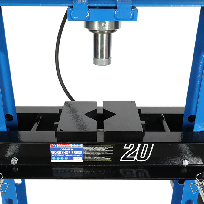 TradeQuip Hydraulic Workshop Press with Piston Ram 20T Capacity – Ramp ...