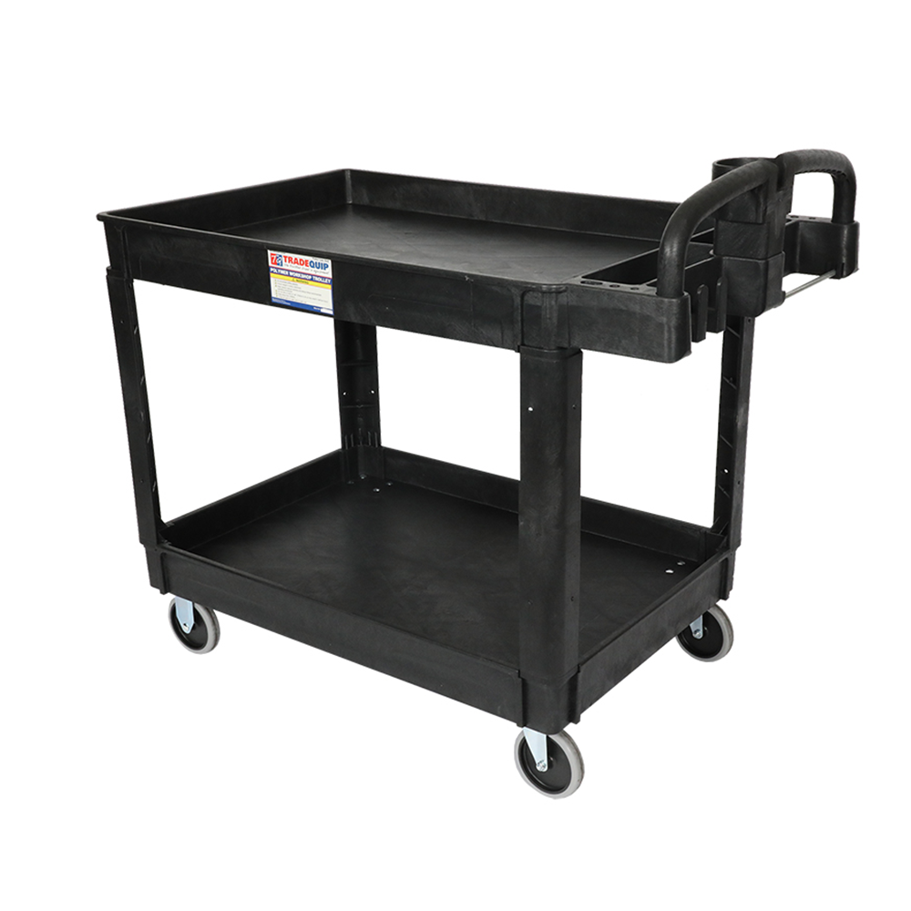 TradeQuip Polymer Wide Workshop Trolley 2-Tray – Ramp Champ