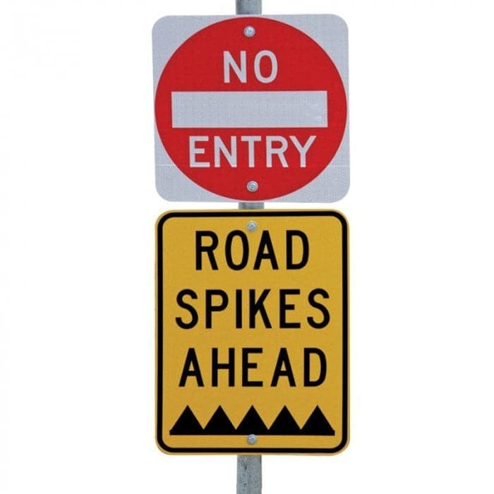 Barrier Group Awareness Sign Kit for One Way Access Road Spikes – Ramp ...