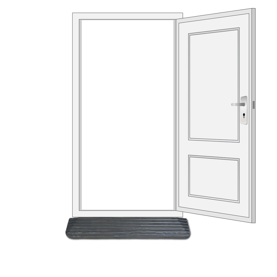 Heeve Rubber Wheelchair Threshold Ramp With Winged Edges – Ramp Champ