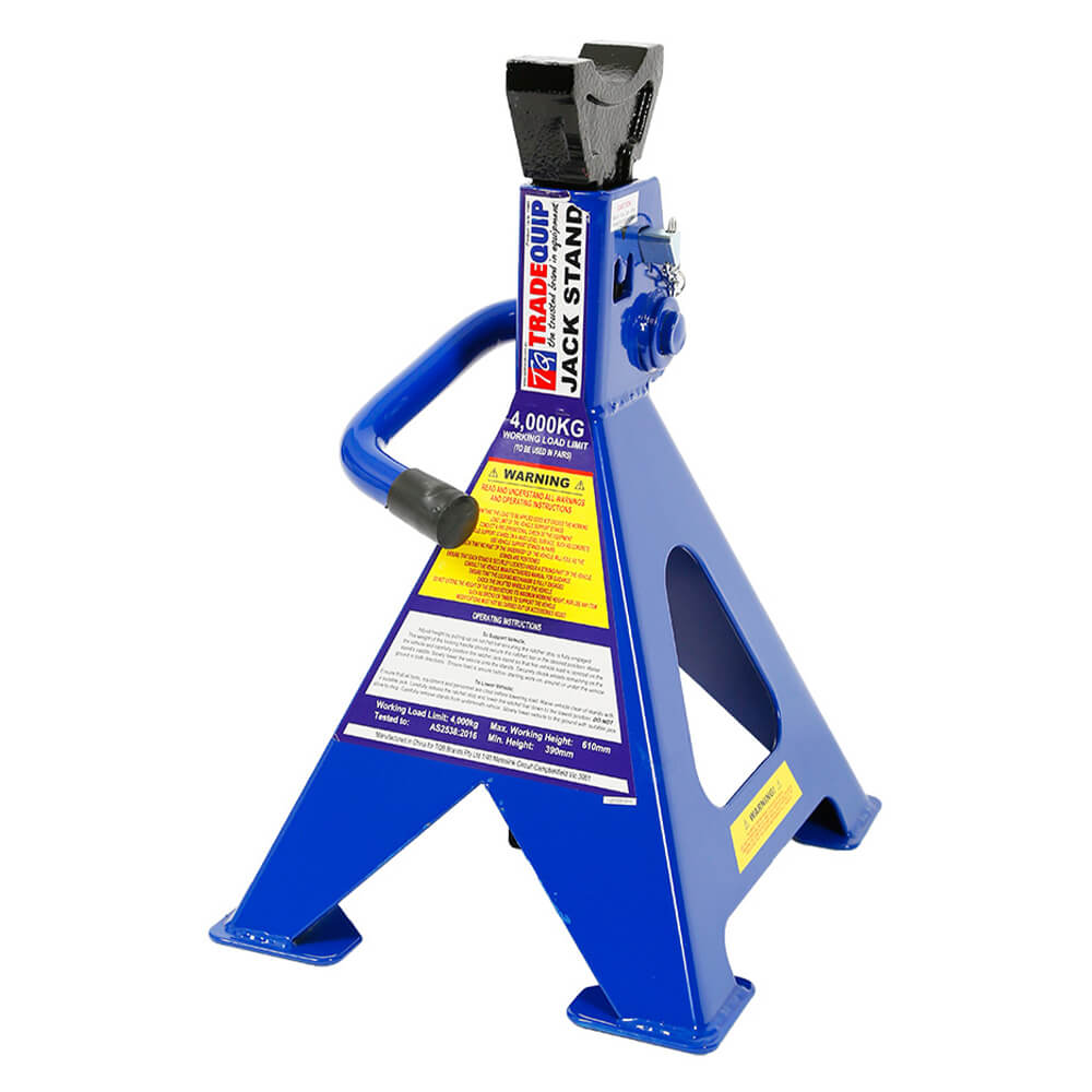 TradeQuip 4,000kg Heavy Duty Steel Jack Stands – Ramp Champ