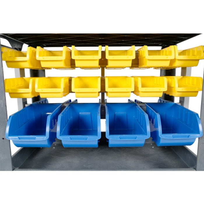TradeQuip Workshop Trolley 32 Parts Bins — Ramp Champ